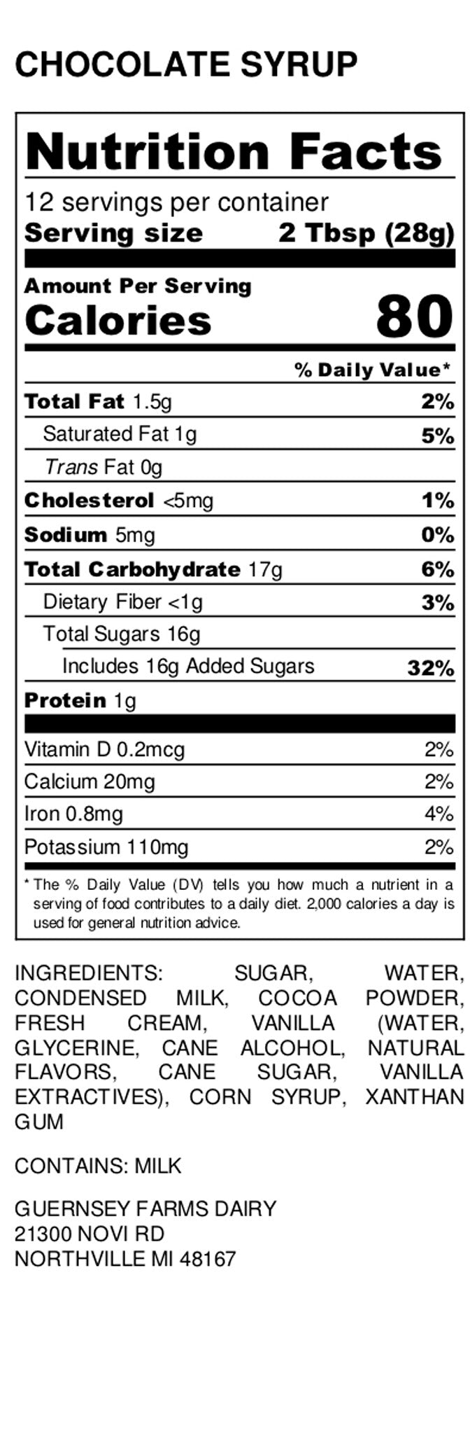 Guernsey Chocolate Syrup Dessert Topping – guernseymerch